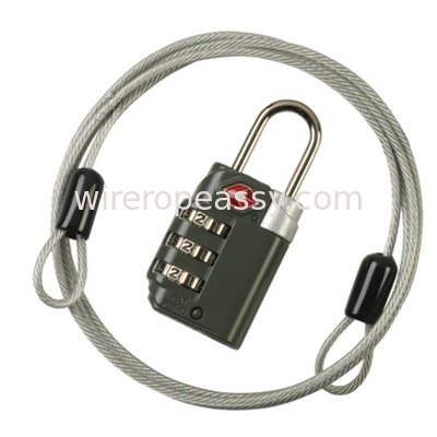 2-In-1 Combination Security Cable Lock 3-Dial TSA Luggage Locks / TSA Travel Locks
