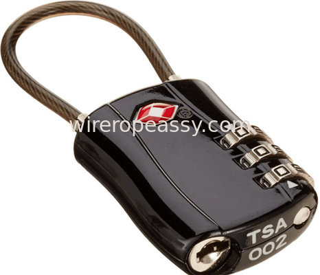 Flexible Security Cable Lock Zinc Alloy Combination Luggage Locks TSA Approved