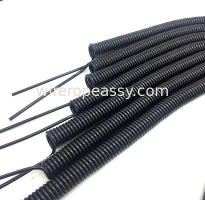 Plastic Coil Safety Tool Lanyards 3.0mm Black PVC Stretch Super Longest 8m Spring