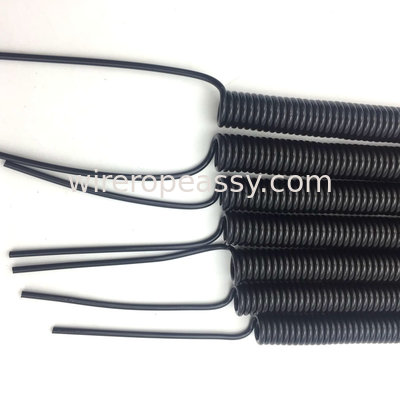 Plastic Coil Safety Tool Lanyards 3.0mm Black PVC Stretch Super Longest 8m Spring