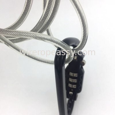 4.0mm 7*19 Pvc Coated Galvanized/stainless Steel Wire Rope With Carabiner Lock