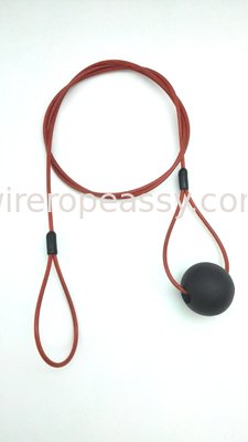 3.0mm Transparent Red PVC Training Gym Equipment Steel Wire Rope With Rubber Ball
