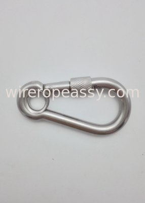 8 * 80mm Terminal Fittings 316 Stainless Steel Climbing Button Carabiner With Screw