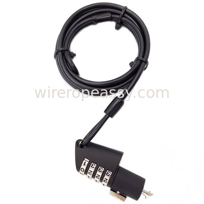 3 Digit Combination Security Cable Lock Galvanized Steel For Laptop Notebook