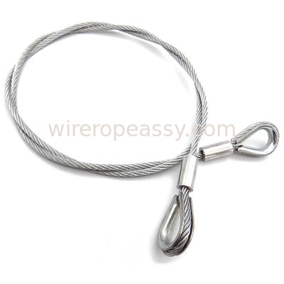 2.0mm Steel Cable Assembly Galvanized Steel Wire Rope Sling Thimble Eye Each End