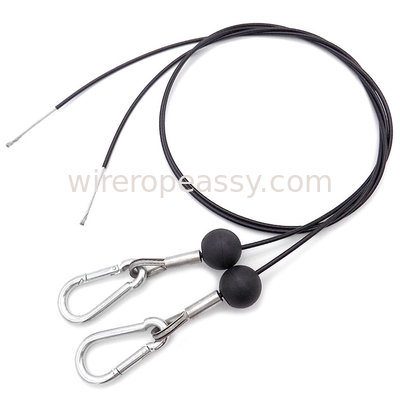 Universal Gym Cable steel Cable Assembly With Nylon Ball Carabiner