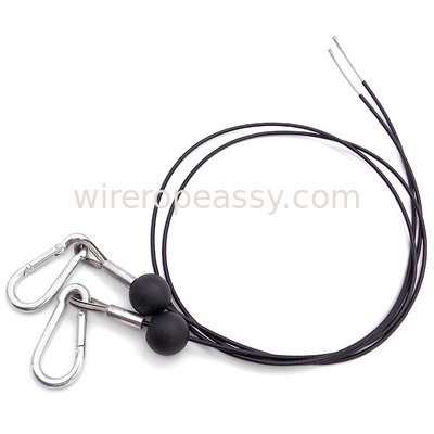 Universal Gym Cable steel Cable Assembly With Nylon Ball Carabiner