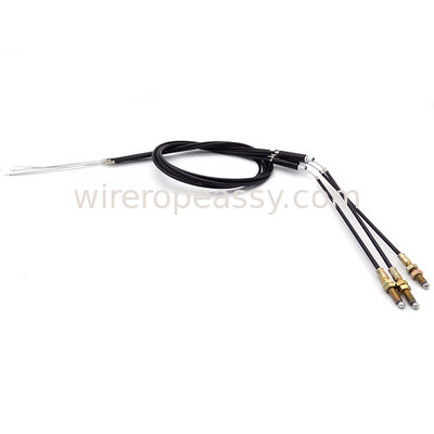 6.0 mm Black PVC / PE Mechanical Control Cables With U - shape Fittings / Bend Fittings
