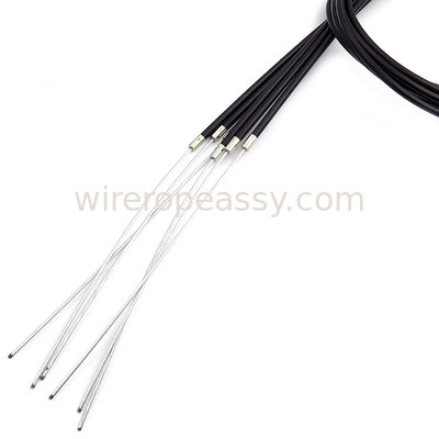 6.0 mm Black PVC / PE Mechanical Control Cables With U - shape Fittings / Bend Fittings