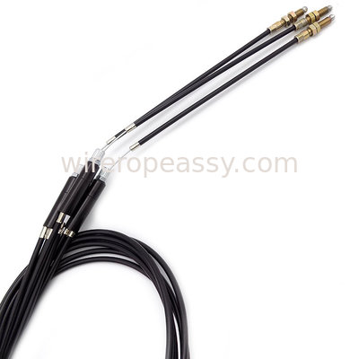6.0 mm Black PVC / PE Mechanical Control Cables With U - shape Fittings / Bend Fittings
