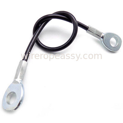 300mm Wire Rope Assembly Stainless Steel Door Lanyard Cable With Double Eyelet Terminal