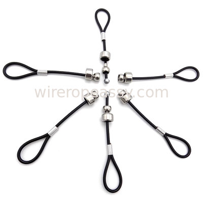 Balck PVC Loop Wire Rope Assembly With End Fitting 3000mm length