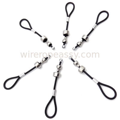 Balck PVC Loop Wire Rope Assembly With End Fitting 3000mm length