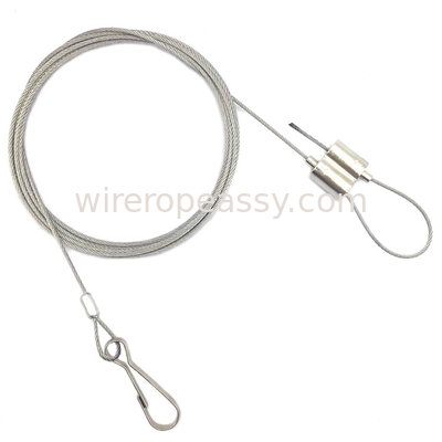 1.2 mm Diameter Lamp Hanging Kit Stainless Hanging Cable With Adjustable Gripper