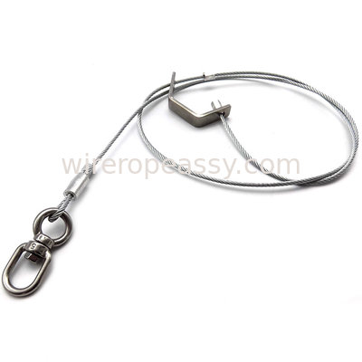 7*19 Galvanized Steel Wire Rope Assembly With Satinless 8 Swivel Clip