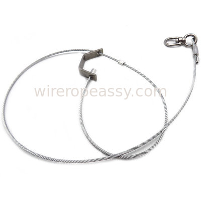 7*19 Galvanized Steel Wire Rope Assembly With Satinless 8 Swivel Clip