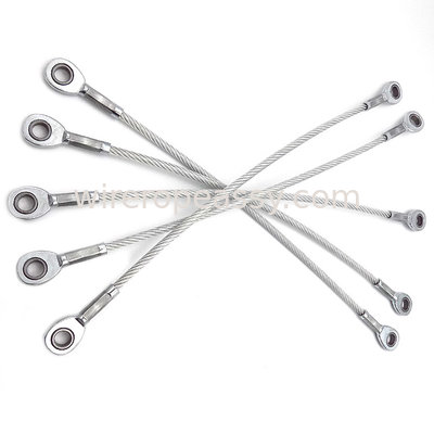 2.0mm 7 * 7 Stainless Steel Wire Rope Assembly With Stainless Round Eye Ends