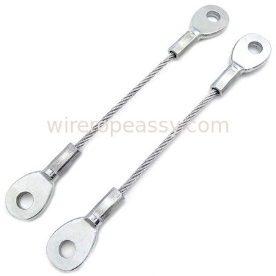 2.0mm 7 * 7 Stainless Steel Wire Rope Assembly With Stainless Round Eye Ends