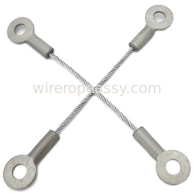 2.0mm 7 * 7 Stainless Steel Wire Rope Assembly With Stainless Round Eye Ends