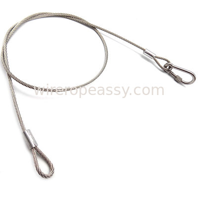 Custom Stainless Cable Wire Rope Sling  wtih  Stamped Sleeve and Thimble