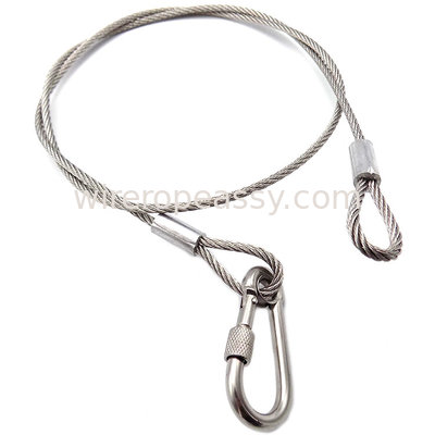 Custom Stainless Cable Wire Rope Sling  wtih  Stamped Sleeve and Thimble