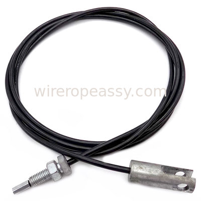 Portable 5.0mm Black Nylon Sling Wire Rope with U Thread 7*19 / 7*7