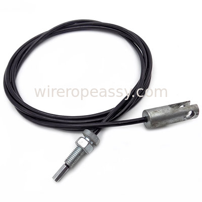 Portable 5.0mm Black Nylon Sling Wire Rope With U Thread 7*19 / 7*7