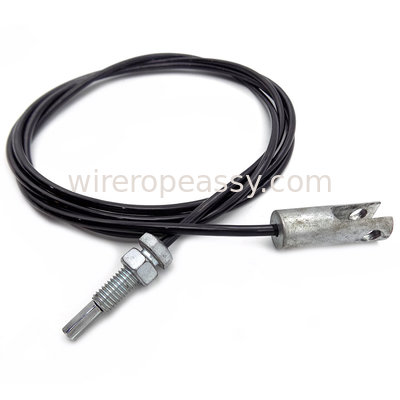 Portable 5.0mm Black Nylon Sling Wire Rope With U Thread 7*19 / 7*7