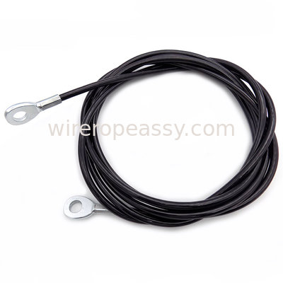 5.0mm Plastic Coated Galvanized Steel Cable With Carabiner And Black Thimble