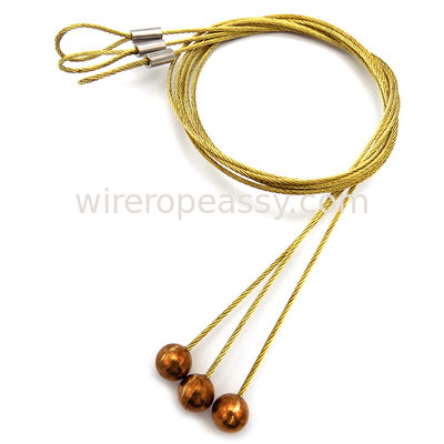 7 * 7  Colorful Wire Rope Assembly With 316 Stainless steel Ball Ends , 1.2mm Diameter