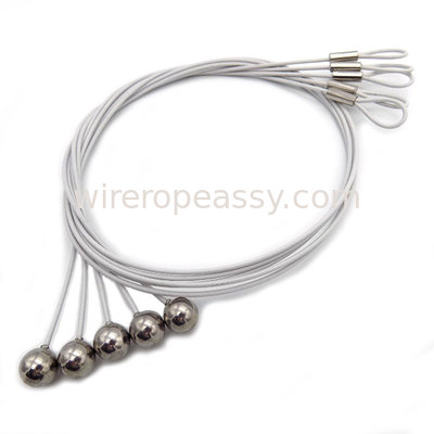 7 * 7  Colorful Wire Rope Assembly With 316 Stainless steel Ball Ends , 1.2mm Diameter