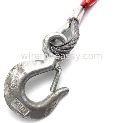 6.0mm 7 * 7 Galvanized Steel Wire Rope Assembly With Loop And  Snap Hook