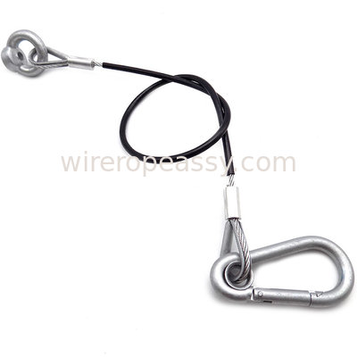 Tow Boat Steel Ø4.0mm 1x19 Wire Rope Towing Car Cable Assembly With Snap Hook