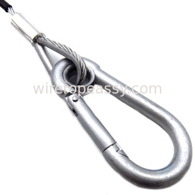 Tow Boat Steel Ø4.0mm 1x19 Wire Rope Towing Car Cable Assembly With Snap Hook
