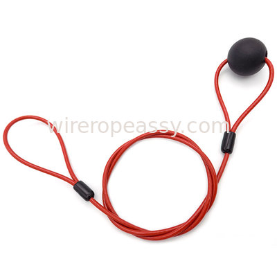 Nylon Coated Gym Fitness Quipment Cable With Nylon Ball And Loop On Both Ends