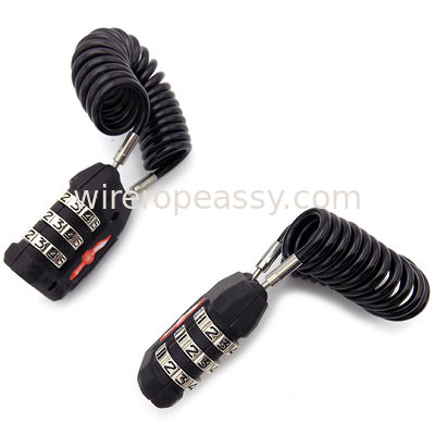 Colorful Coil Steel Cable TSA Approved Zinc Alloy Security Luggage Lock