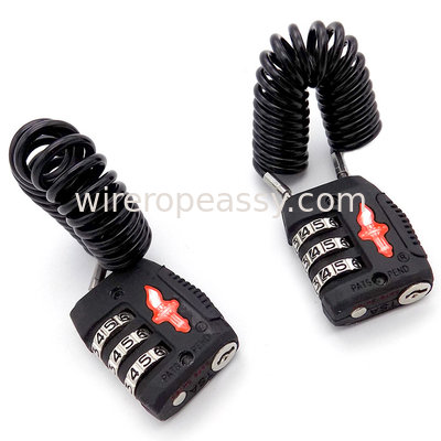 Colorful Coil Steel Cable TSA Approved Zinc Alloy Security Luggage Lock
