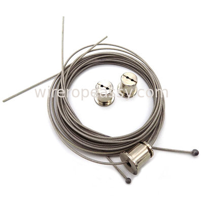 Panel Lamp Hanging Kit , PVC Coated Stainless Steel Cable Tie