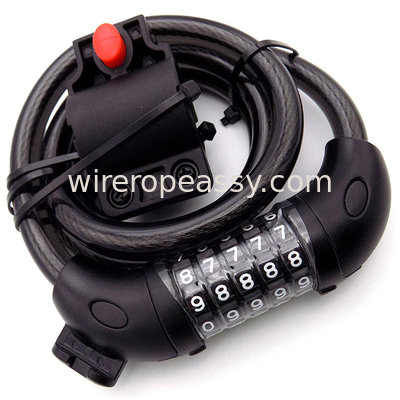 Durable Anti-Theft Motorcycle Cable Lock / Bicycle Combination Lock