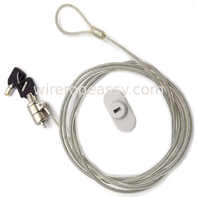 Ø3.0mm Clear PVC Coated Security Cable Lock / Notebook Cable Lock With Plasitc Plate