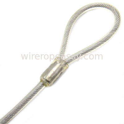Ø3.0mm Clear PVC Coated Security Cable Lock / Notebook Cable Lock With Plasitc Plate