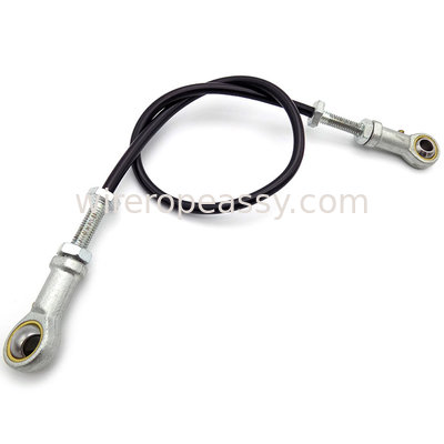 Black PVC Coated Galvanized Steel Wire Rope Assembly 500mm Length Ø5.0mm