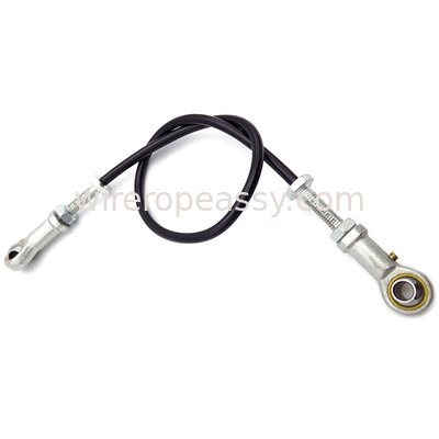Black PVC Coated Galvanized Steel Wire Rope Assembly 500mm Length Ø5.0mm