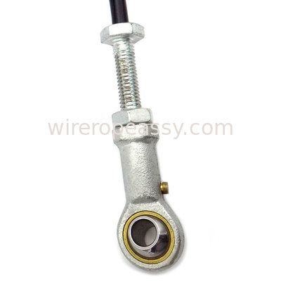 Black PVC Coated Galvanized Steel Wire Rope Assembly 500mm Length Ø5.0mm