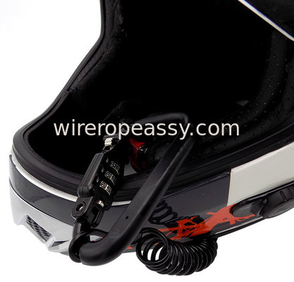 Ø3.0mm Security Cable Lock / Combination Helmet Carabiner Lock With 3 Digits