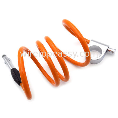Ø6mm Steel Wire Rope Coated Orange PVC Security Cable Combination Bike Lock