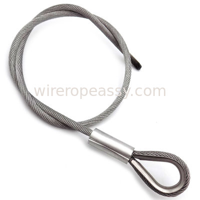 5.0mm 1*19 Stainless Steel Wire Slings With Inch Thimble , Wire Rope And Rigging