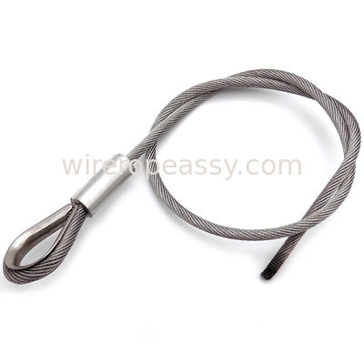 5.0mm 1*19 Stainless Steel Wire Slings With Inch Thimble , Wire Rope And Rigging