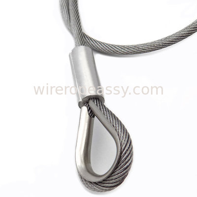 5.0mm 1*19 Stainless Steel Wire Slings With Inch Thimble , Wire Rope And Rigging