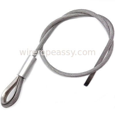 2Ton 1/16" Diameter 7X7 Galvanzied Steel Wire Rope With Loop And Snap Hook On Both Ends